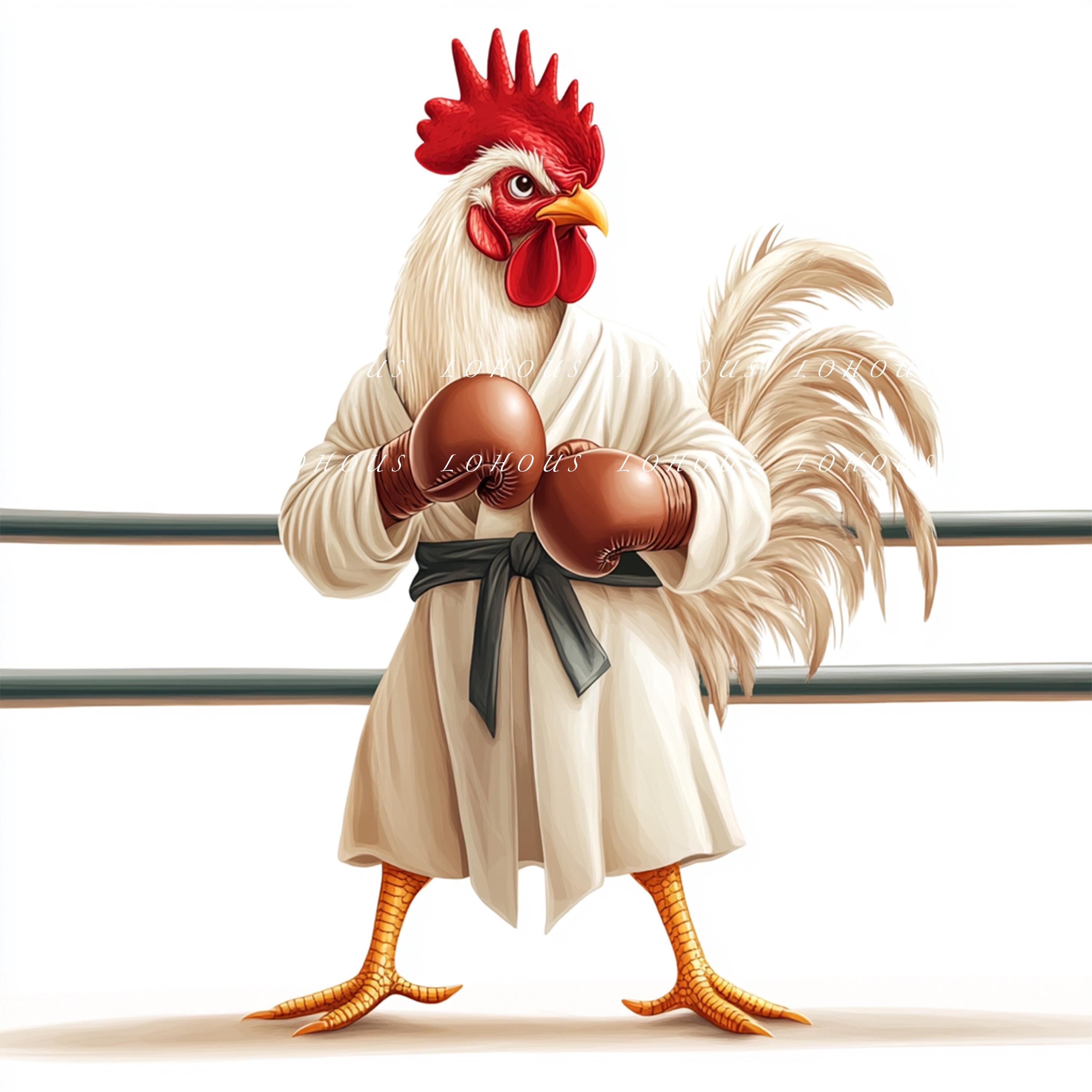 Rooster Boxing Clipart 12 Jpga Digital Instant Download, Cartoon Box ...