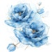 10 Watercolor Blue Roses Printable Digital Download Flowers Clipart ...