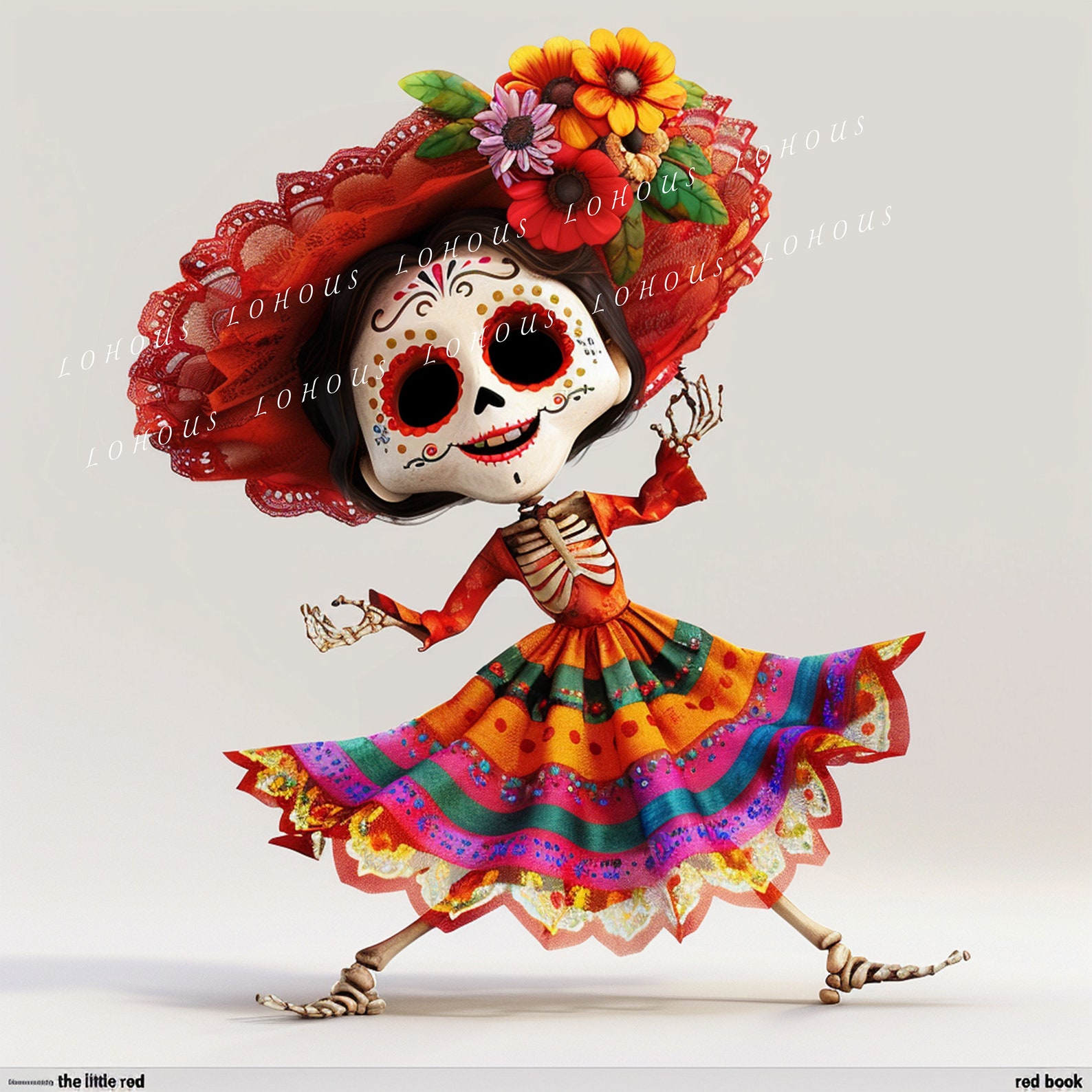 12 Cute Halloween Mexican Ghost Girls Clipart Download, Chibi Latina ...