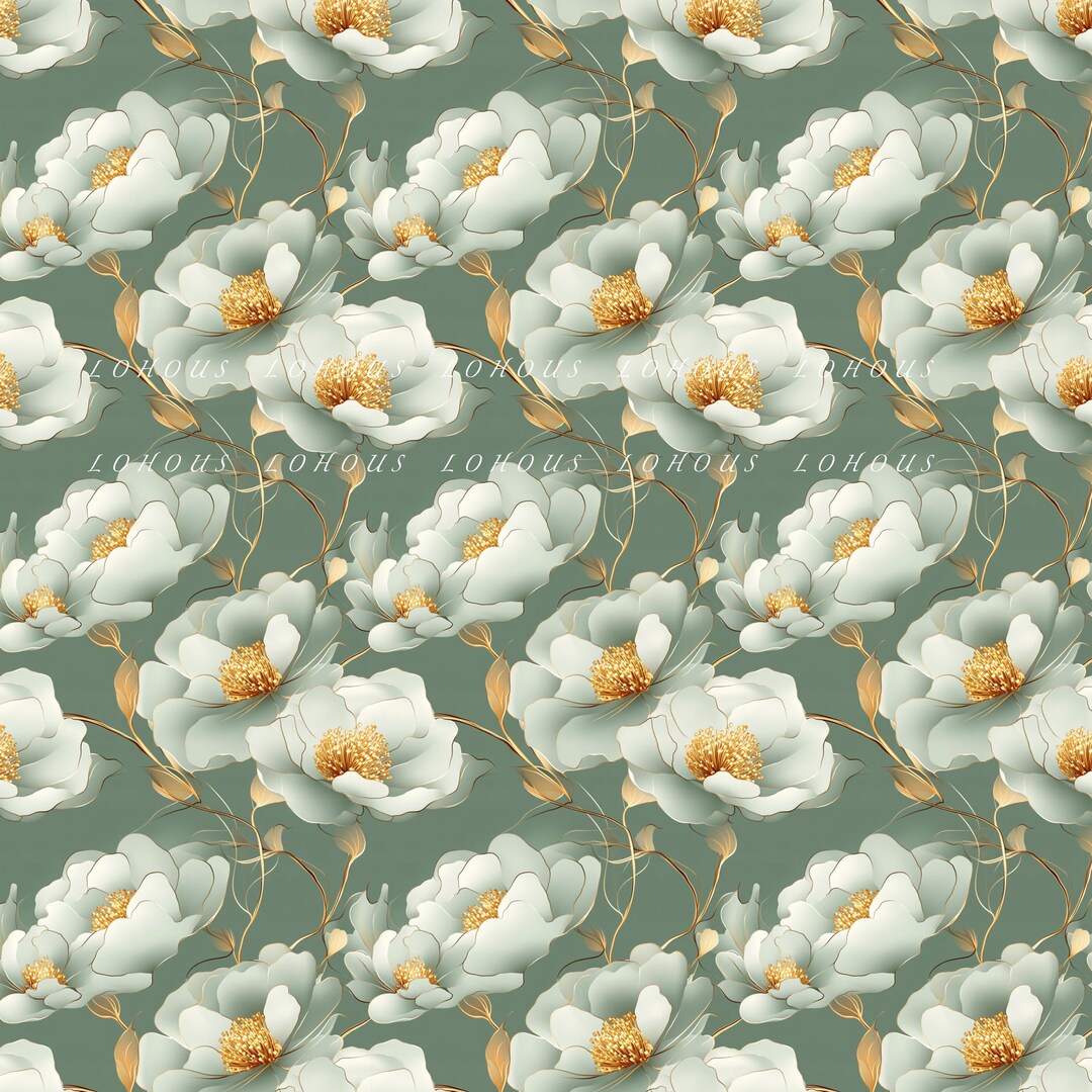 12 Seamless Pattern Peony Flowers Botanical Digital Download/floral ...