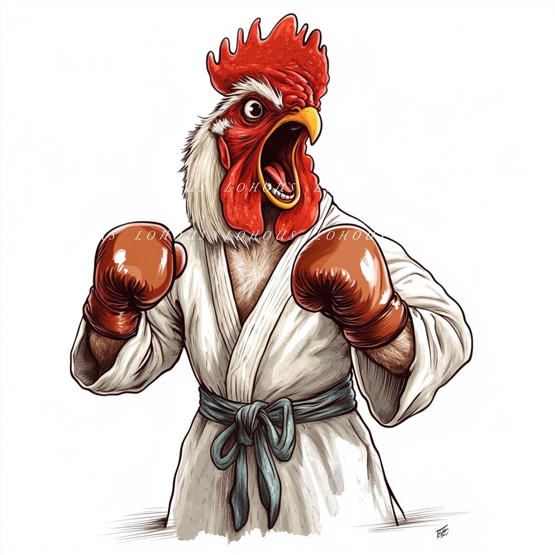 Boxing Rooster Clipart, Cartoon Animal Art (digital Download) - Etsy