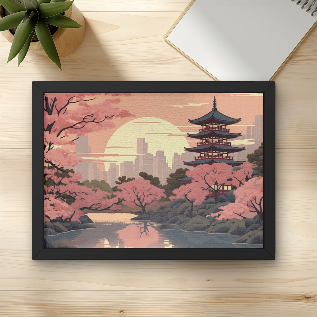 Urban Sakura Blossom Puzzle for Adults 1000 Pieces, Japanese Cherry ...