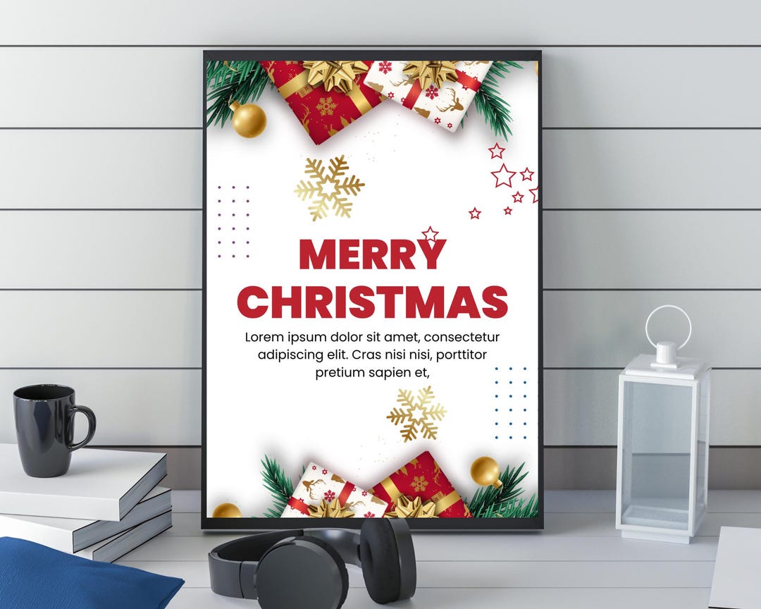 Downloadable Merry Christmas Wall Decor Editable Holiday Christmas Wall ...