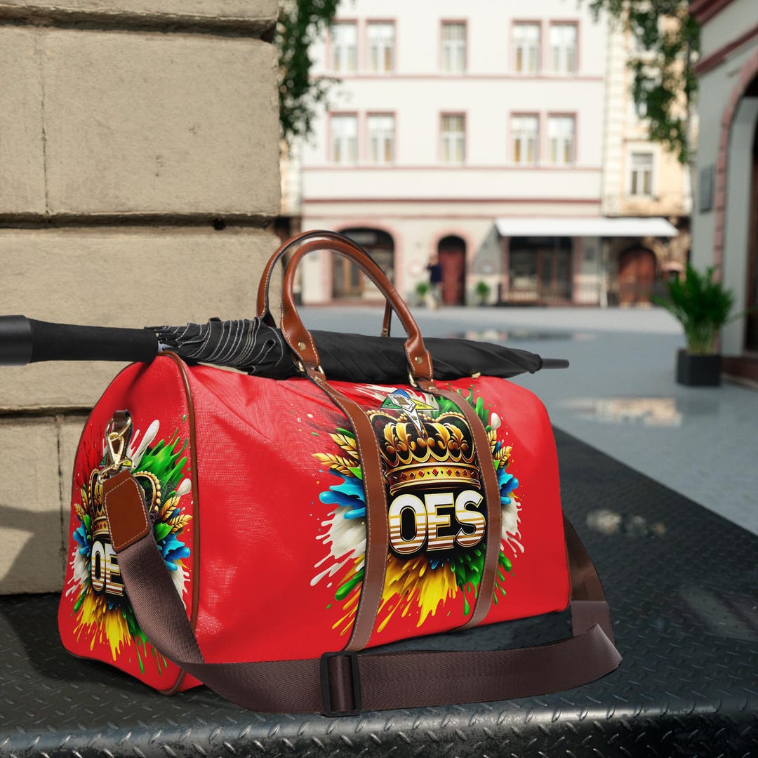 Order of Eastern Star Waterproof Travel Bag Red - Stylish Carry-on ...