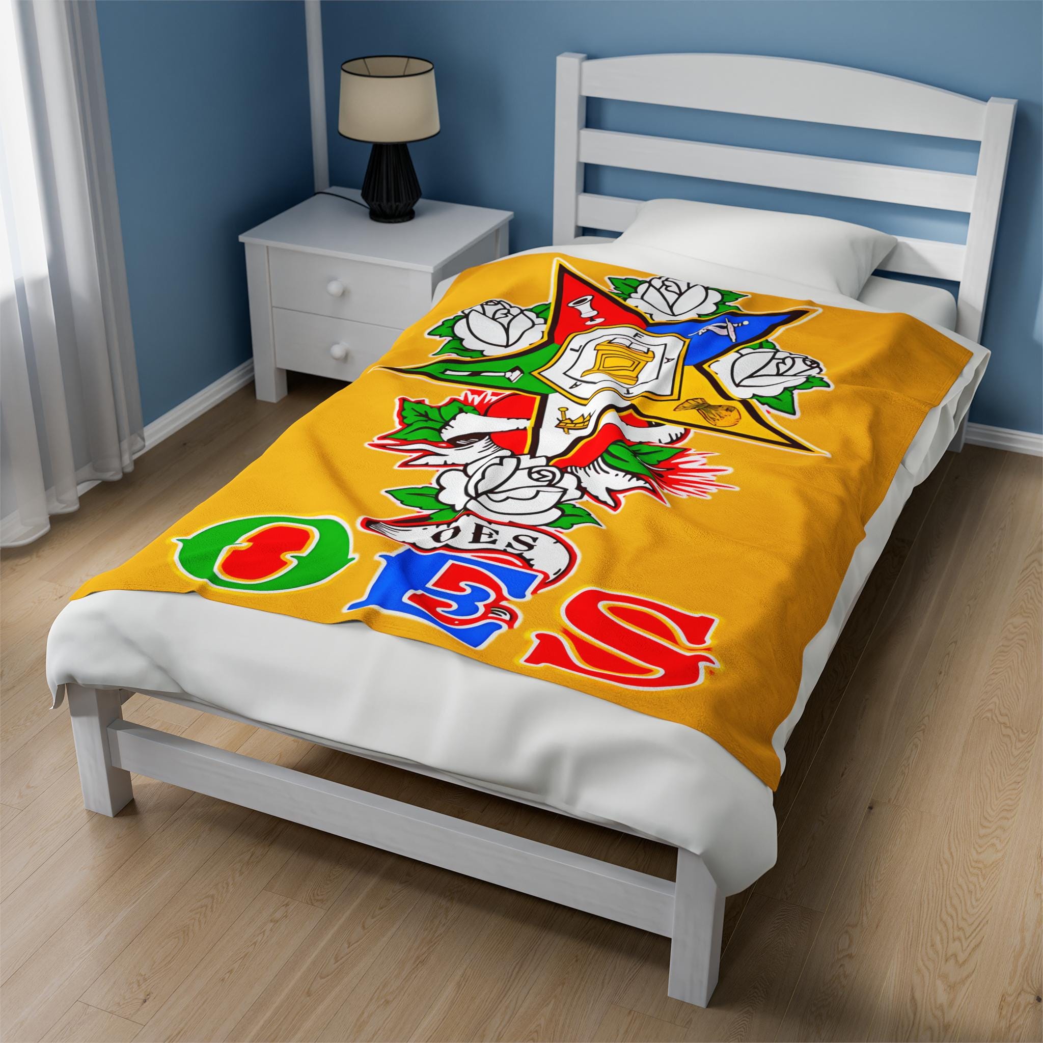 Order of Eastern Star Plush Blanket - Velvet Throw, OES Gift, Cozy Lap ...