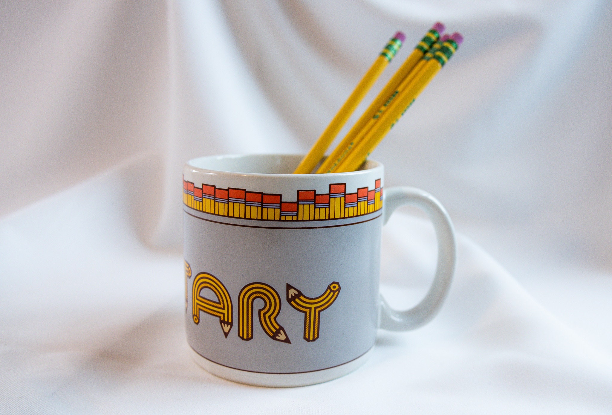 Retro 1980's Pencil Mug Office Decor - Etsy