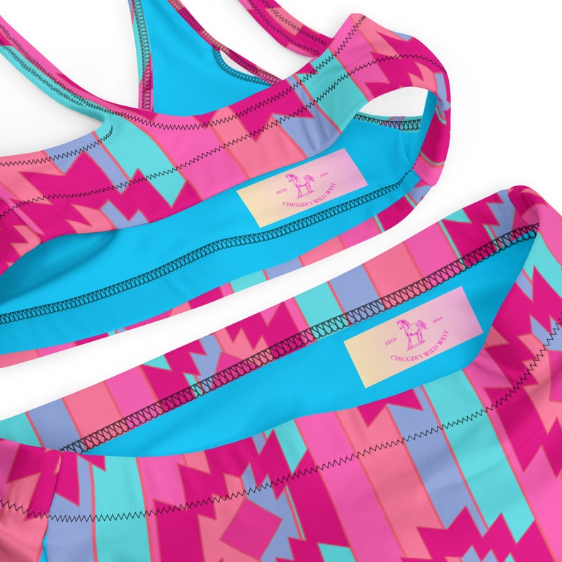 Western Bikini / Pink and Blue Aztec - Etsy