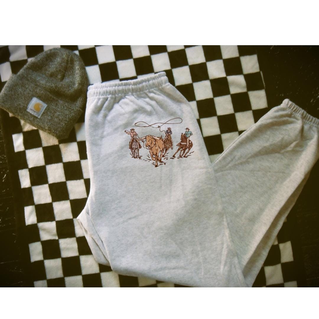 Roping Cowboy Sweatpants | Comfy Western Fleece Pants - Etsy