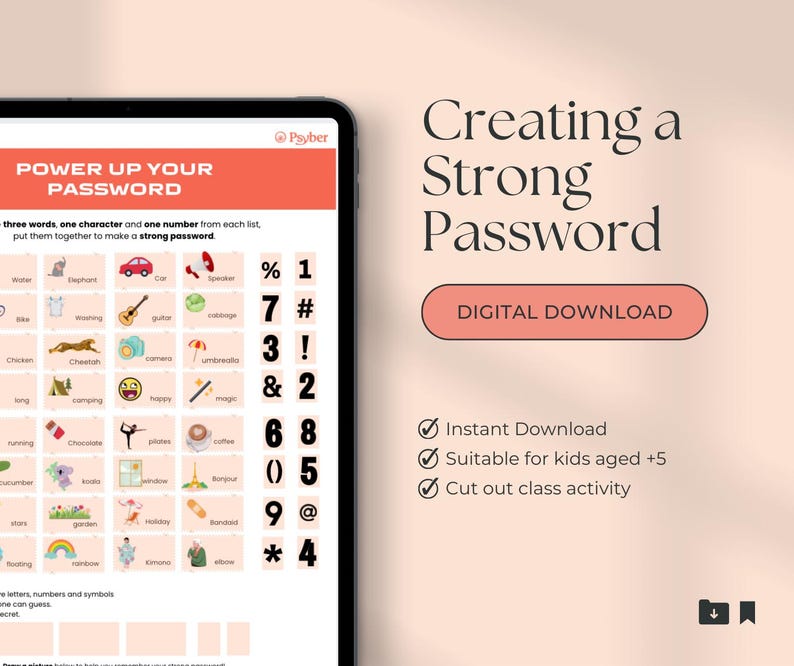 Power up Your Password – Printable Kids Activity | Fun Digital Download ...