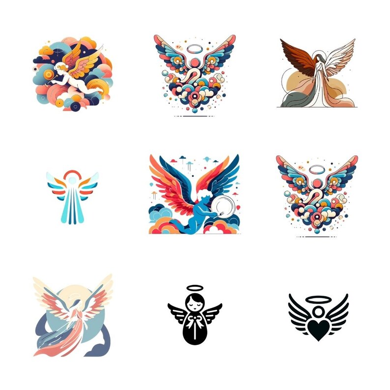 9 Imagenes De Angeles Minimalista Prediseñadas En PNG Descarga ...