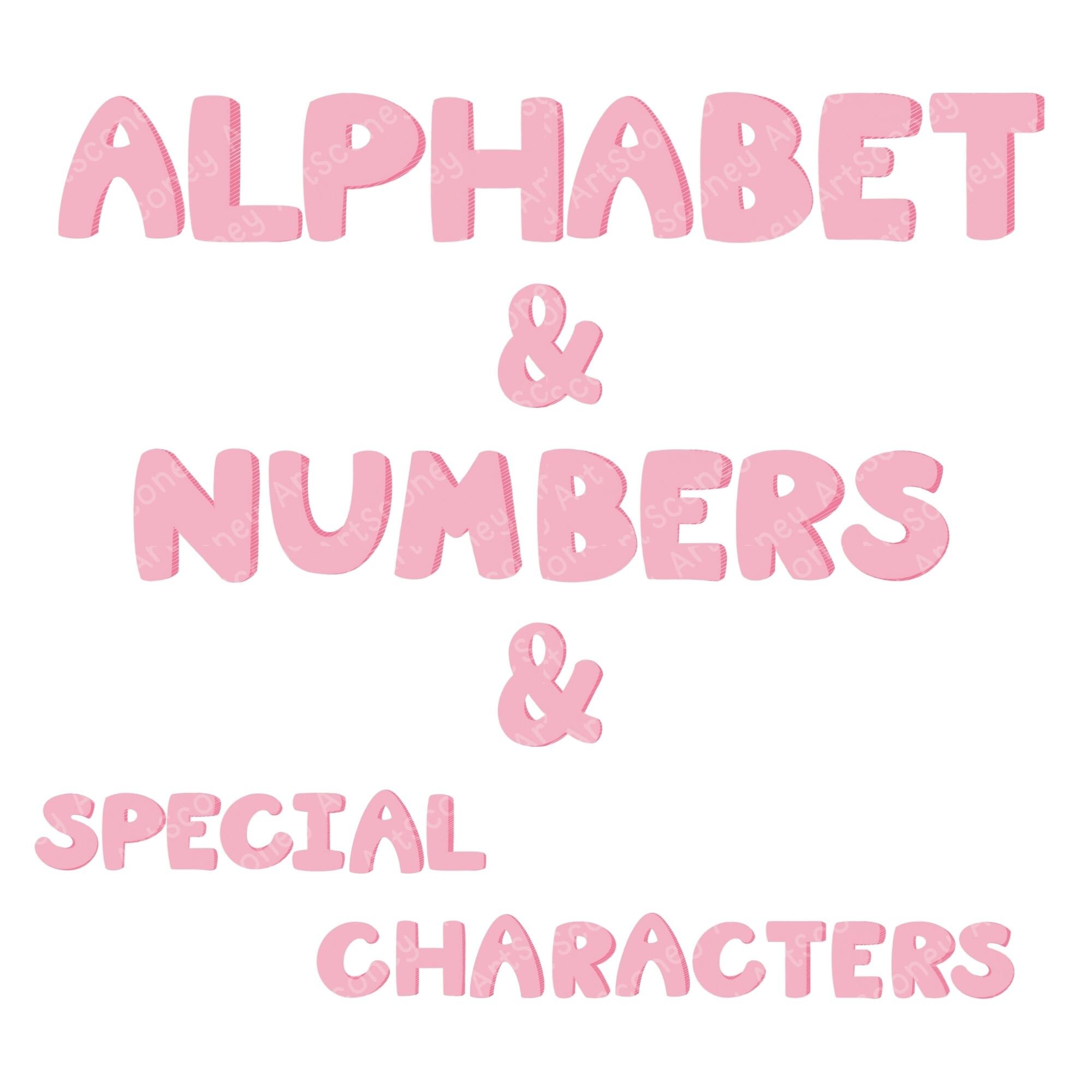 Alphabet Clipart Set, Alphabet, Numbers, Special Characters, Letters ...
