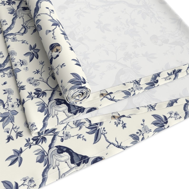 Exquisite French Toile Style Print Royal Blue Beagle Dog Pattern ...