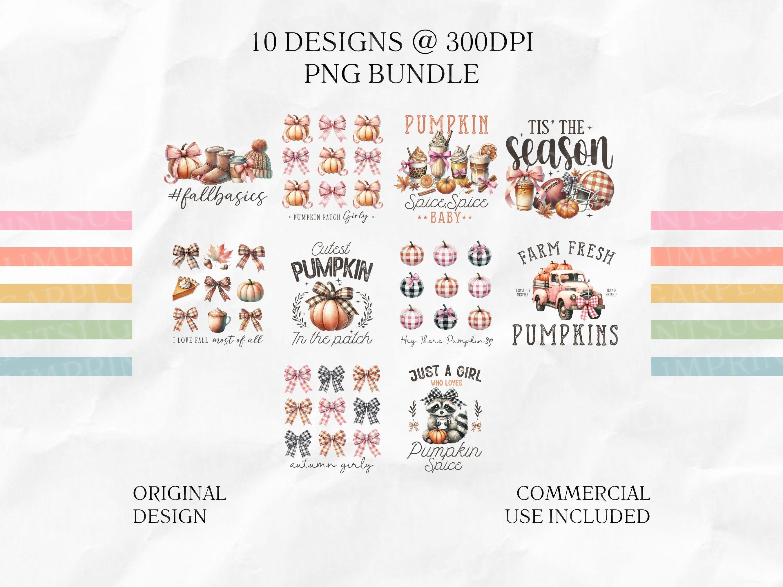 Fall PNG Bundle: Autumn Digital Designs, Thanksgiving Girly Graphic ...
