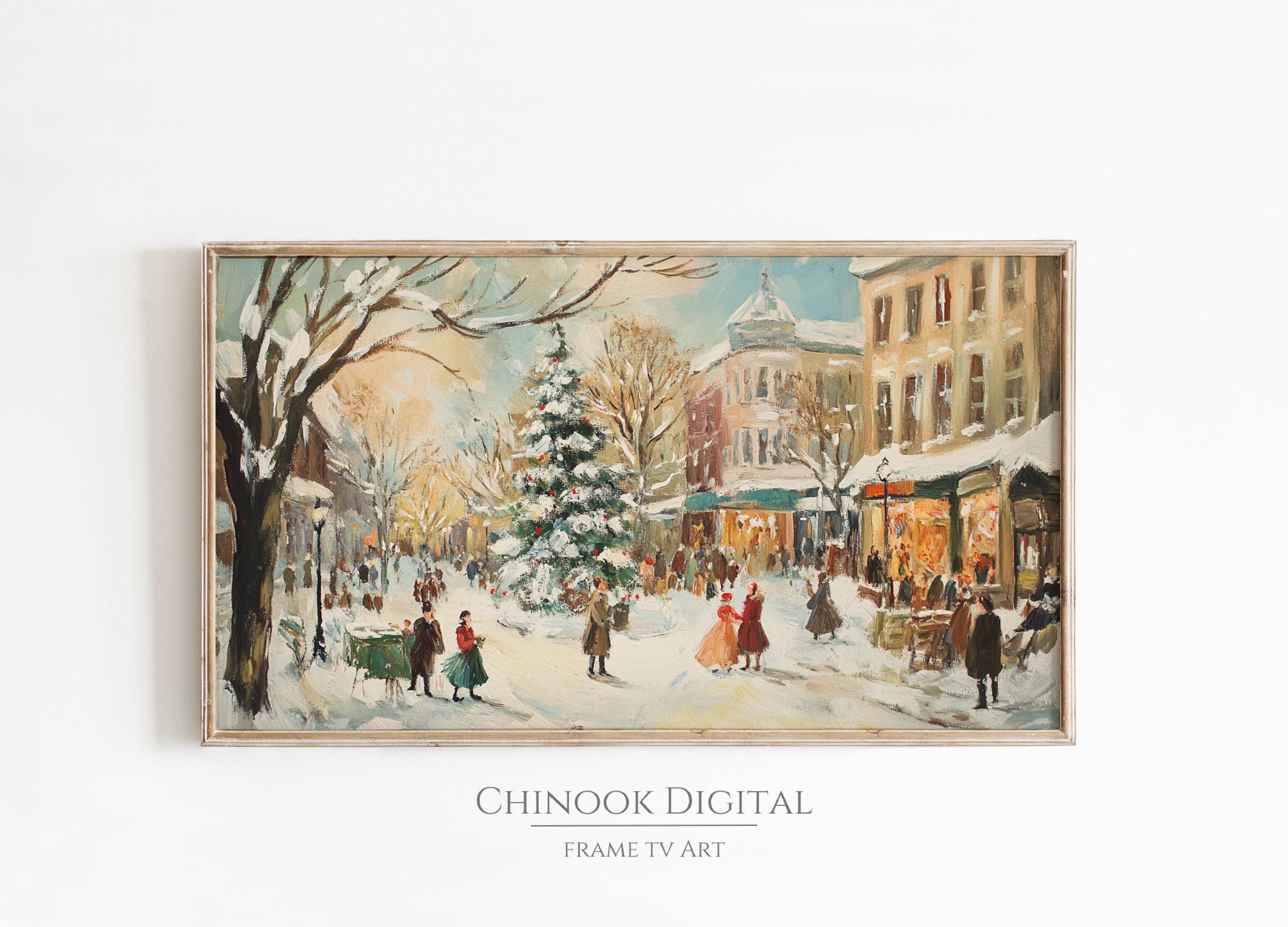 Frame TV Art | Vintage Christmas Scene TV Art | Instant Digital ...