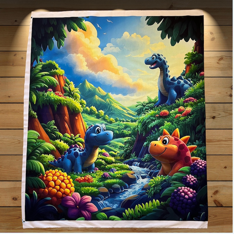 Dinosaur Quilt Panel - Etsy