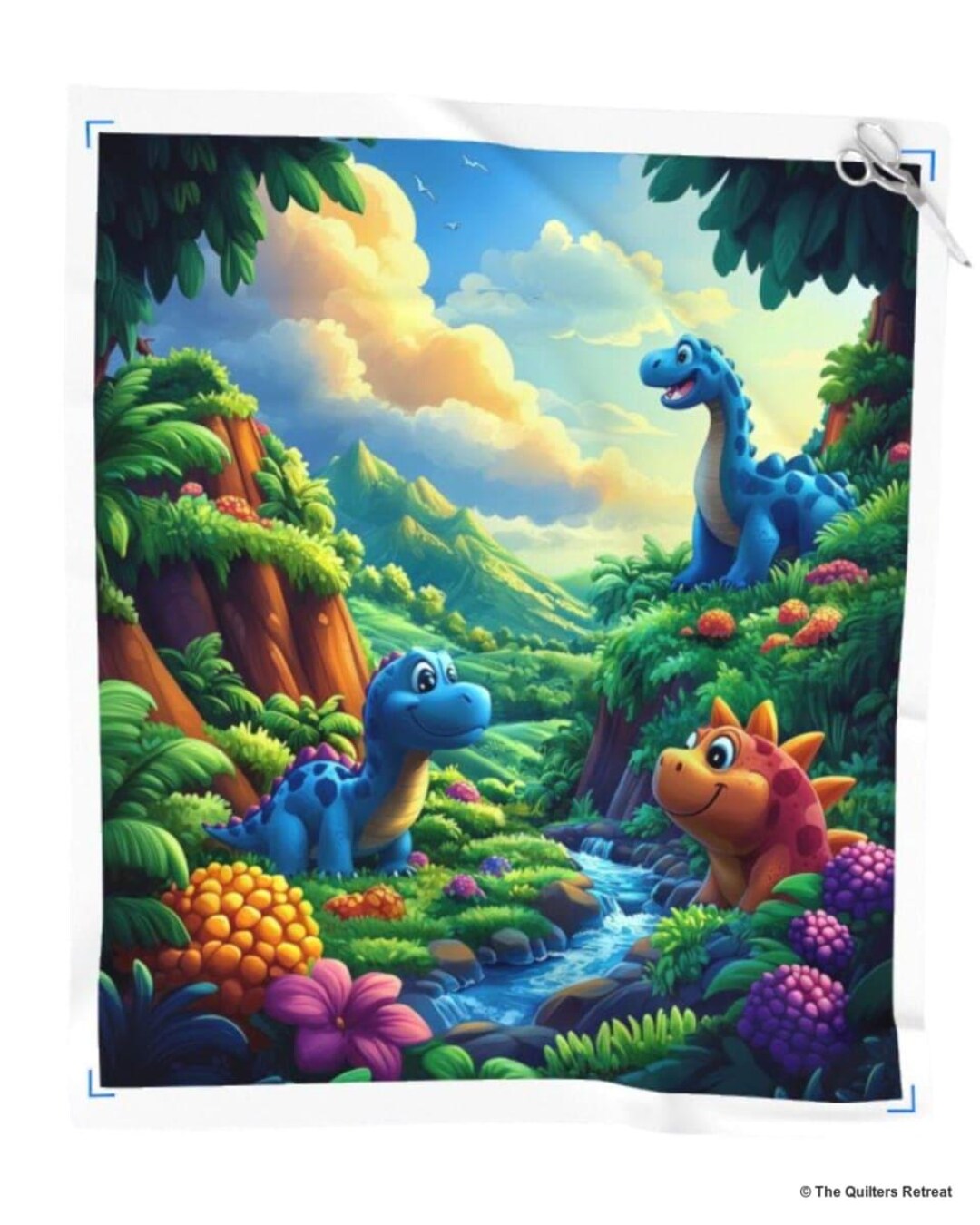 Dinosaur Quilt Panel – 36"x42" Colorful Cotton Fabric, Nursery Decor - Etsy