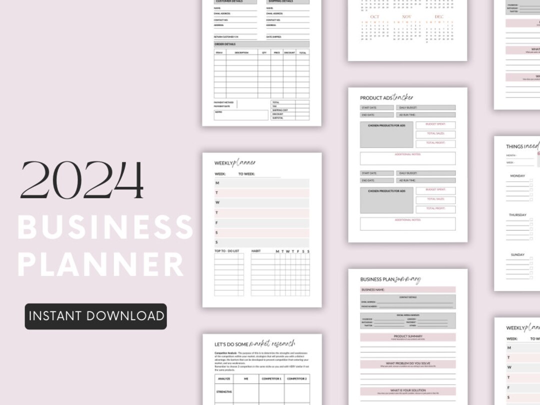 Editable Product Base Business Planner - Etsy