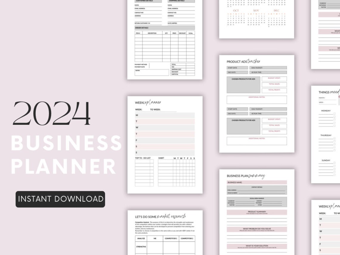Editable Product Base Business Planner - Etsy