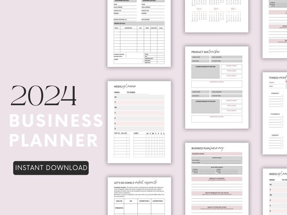 Editable Product Base Business Planner - Etsy