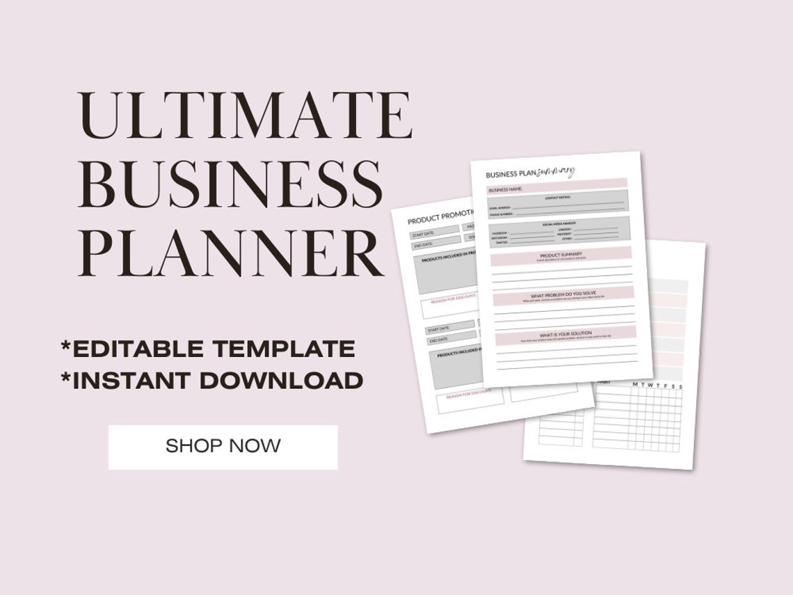 Editable Product Base Business Planner - Etsy
