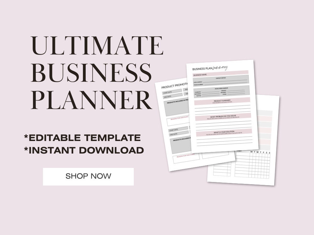 Editable Product Base Business Planner - Etsy