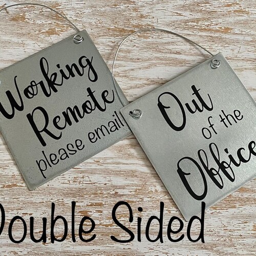 Office Sign for Desk Double-sided Out of Office Working - Etsy