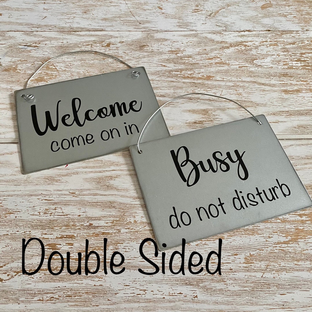 Double Sided Business Sign: Welcome/busy Office Door Hanger - Etsy