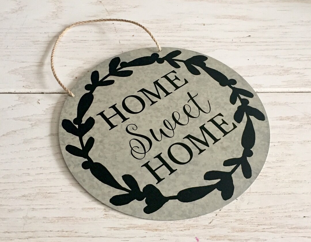 Rustic Home Sweet Home Sign: Galvanized Metal Farmhouse Decor - Etsy