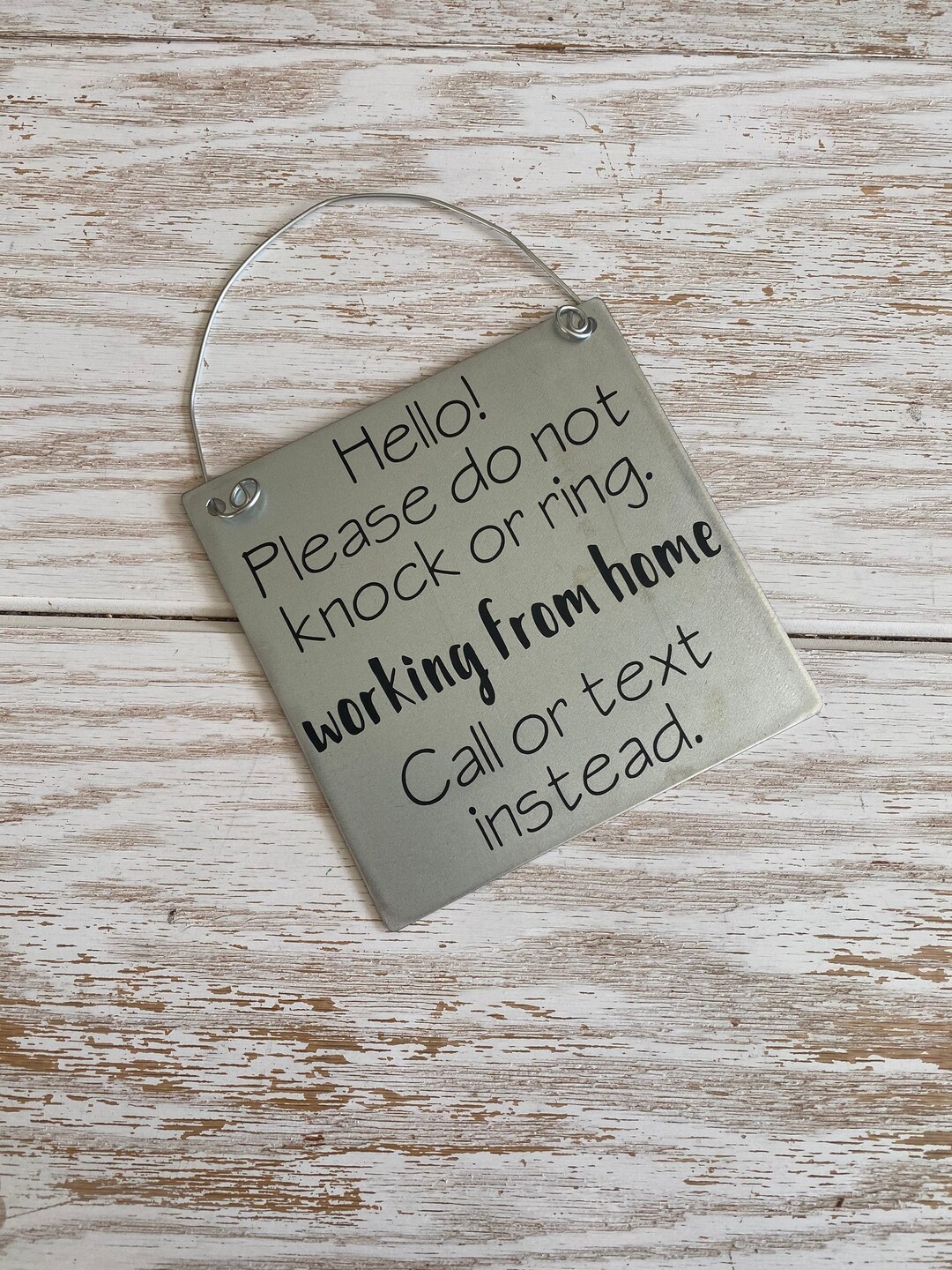 Working From Home Sign: Galvanized Metal, Do Not Disturb - Etsy