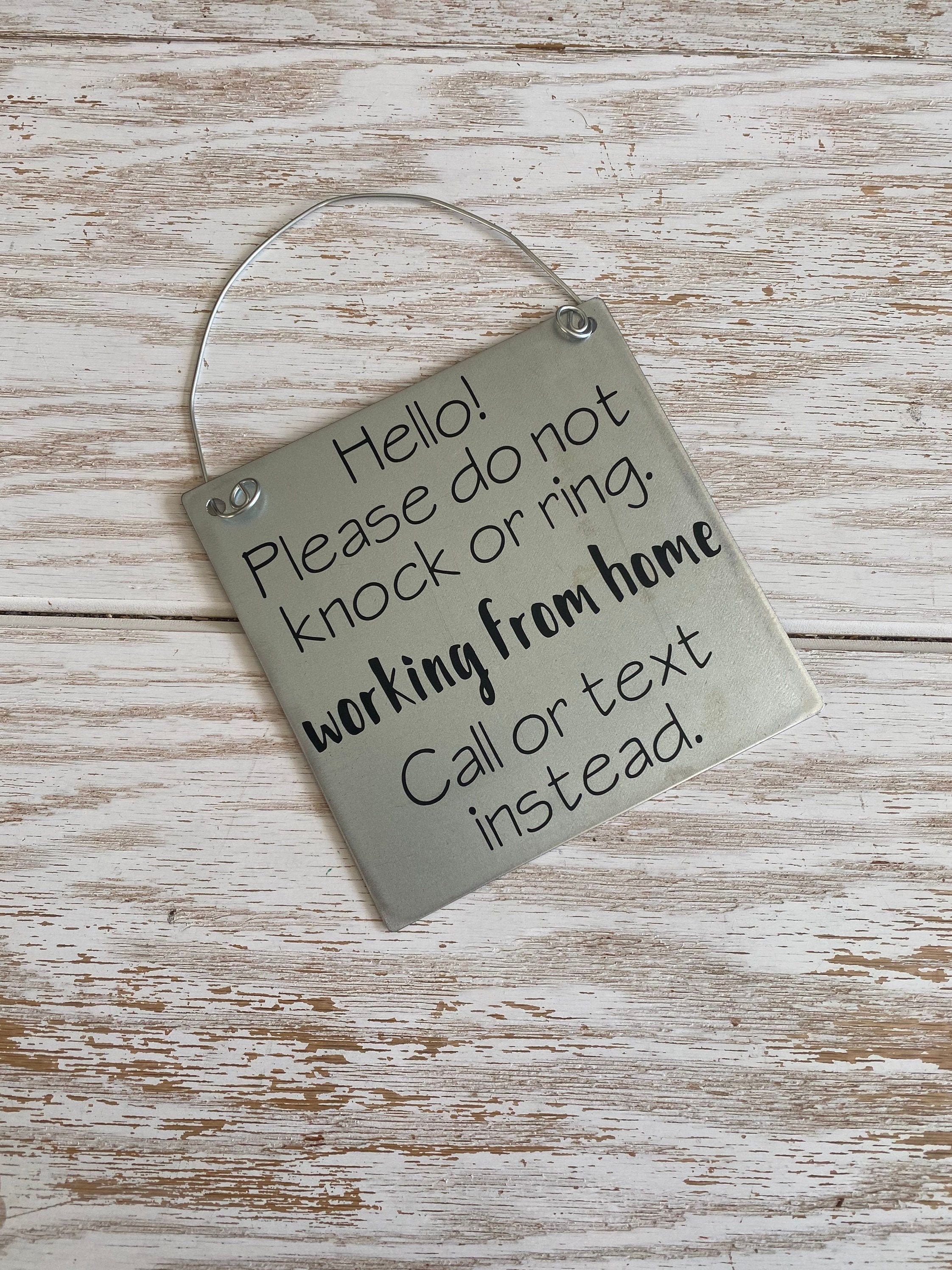 Working From Home Sign: Galvanized Metal, Do Not Disturb - Etsy