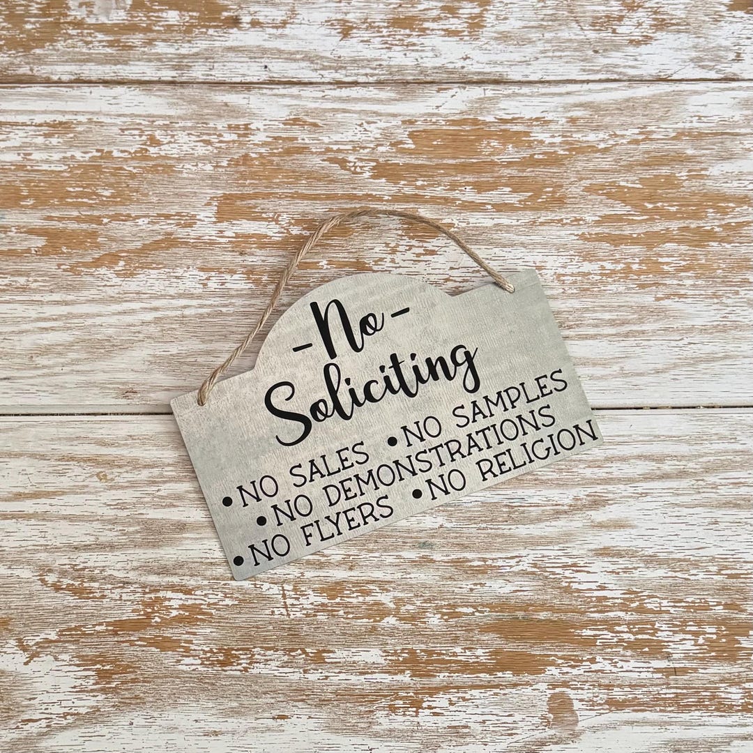 Galvanized Metal No Soliciting Sign: Weatherproof Door Hanger - Etsy