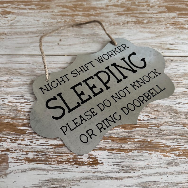 Night Shift Worker Sleeping Sign: Do Not Disturb Door Hanger - Etsy