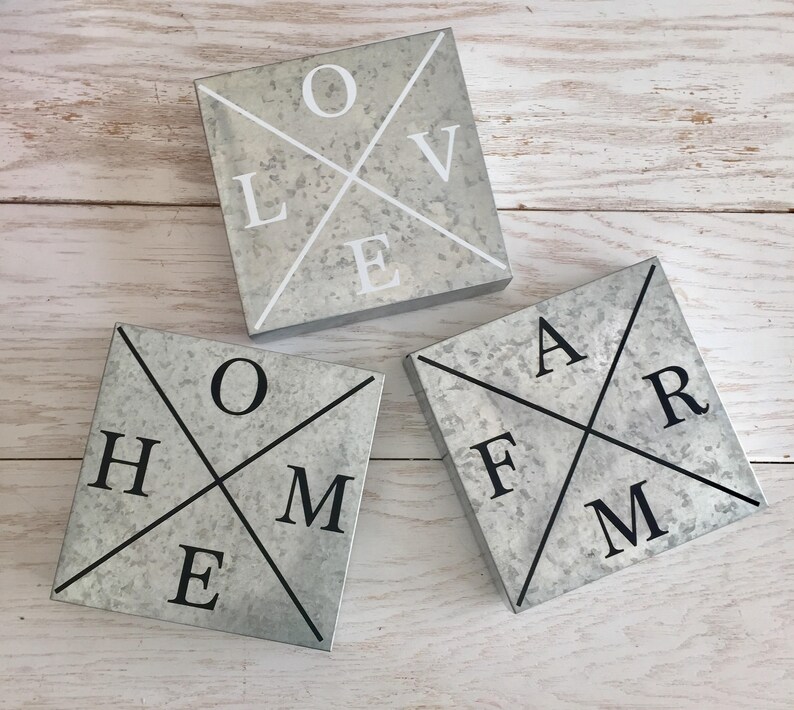 Home Farm Love Arrow Cross Sign Rustic Vintage Modern | Etsy