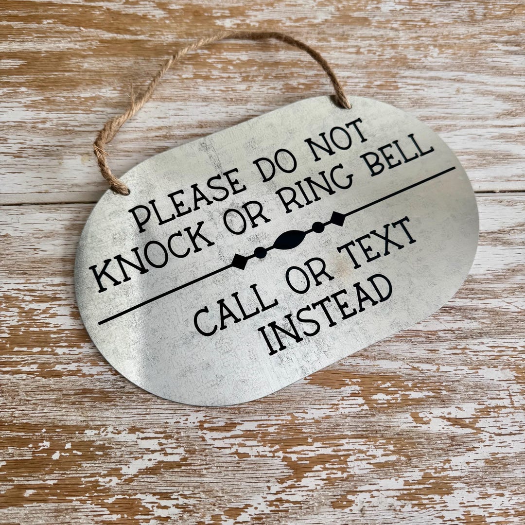 Call or Text Metal Door Sign: No Soliciting, Do Not Disturb - Etsy