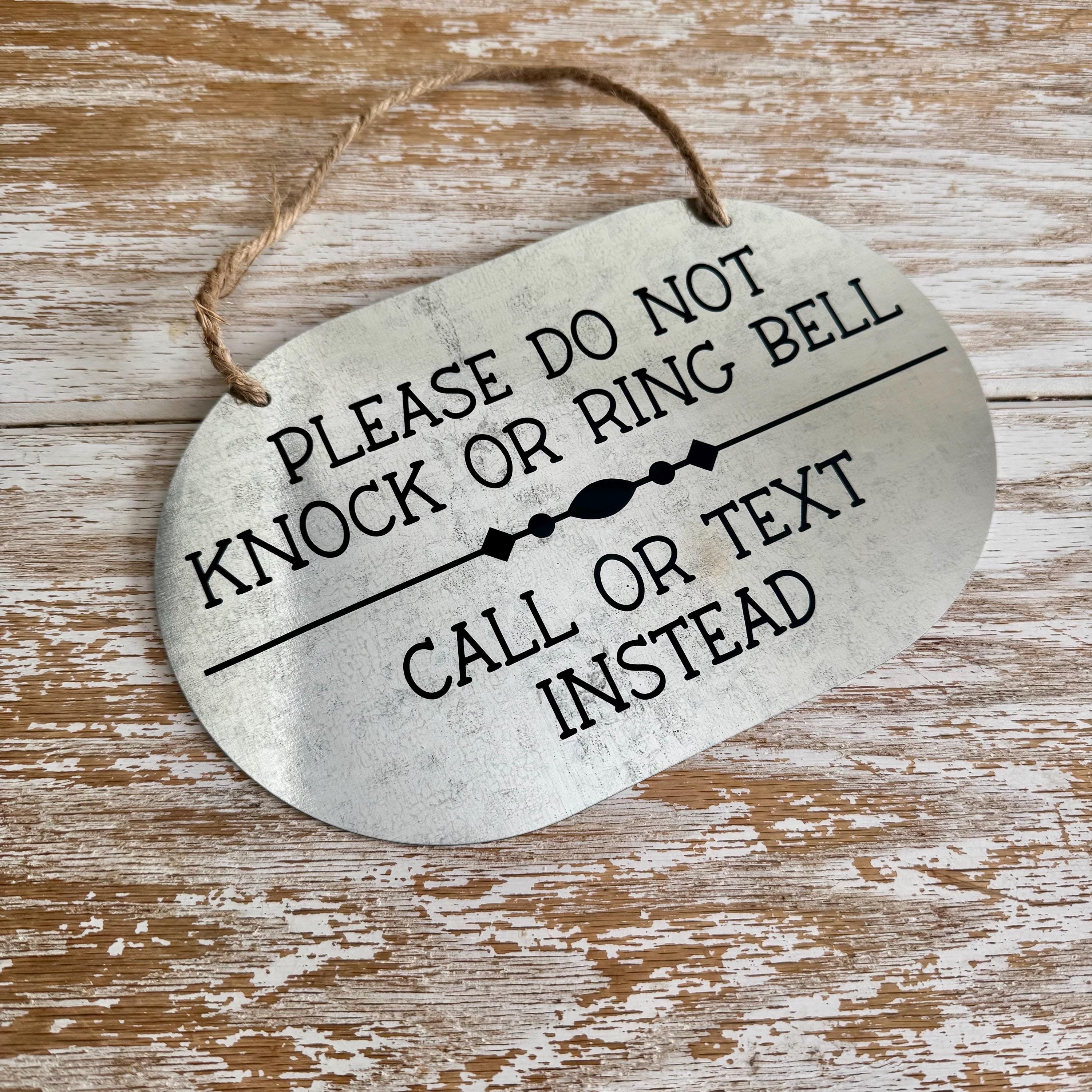 Call or Text Metal Door Sign: No Soliciting, Do Not Disturb - Etsy
