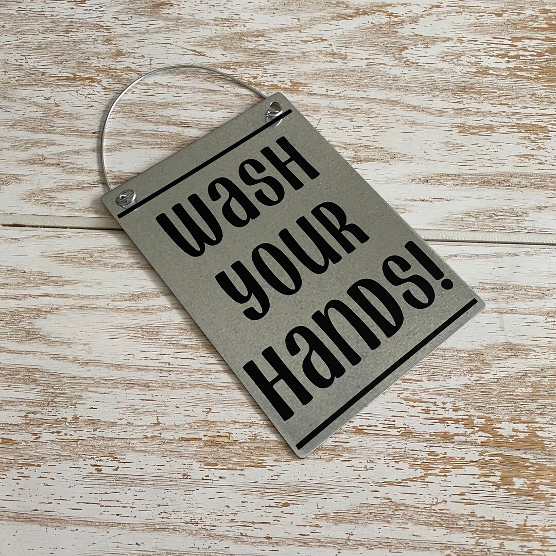 Wash Your Hands Bathroom Reminder Kids Restroom Decor Wash Brush Floss ...