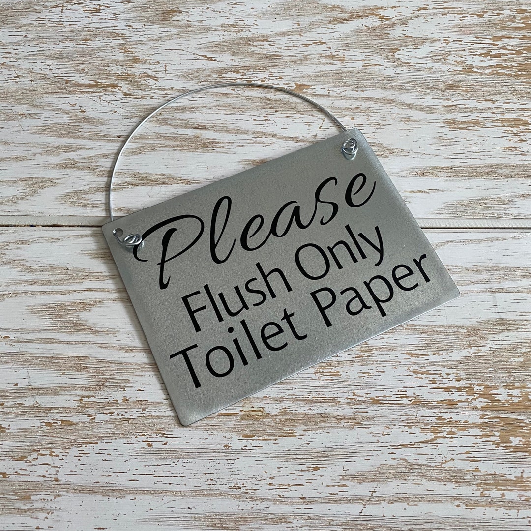 Flush Toilet Paper Only Sign: Modern Farmhouse Restroom Decor - Etsy