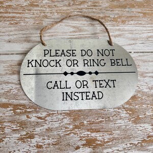 Call or Text Metal Door Sign: No Soliciting, Do Not Disturb - Etsy
