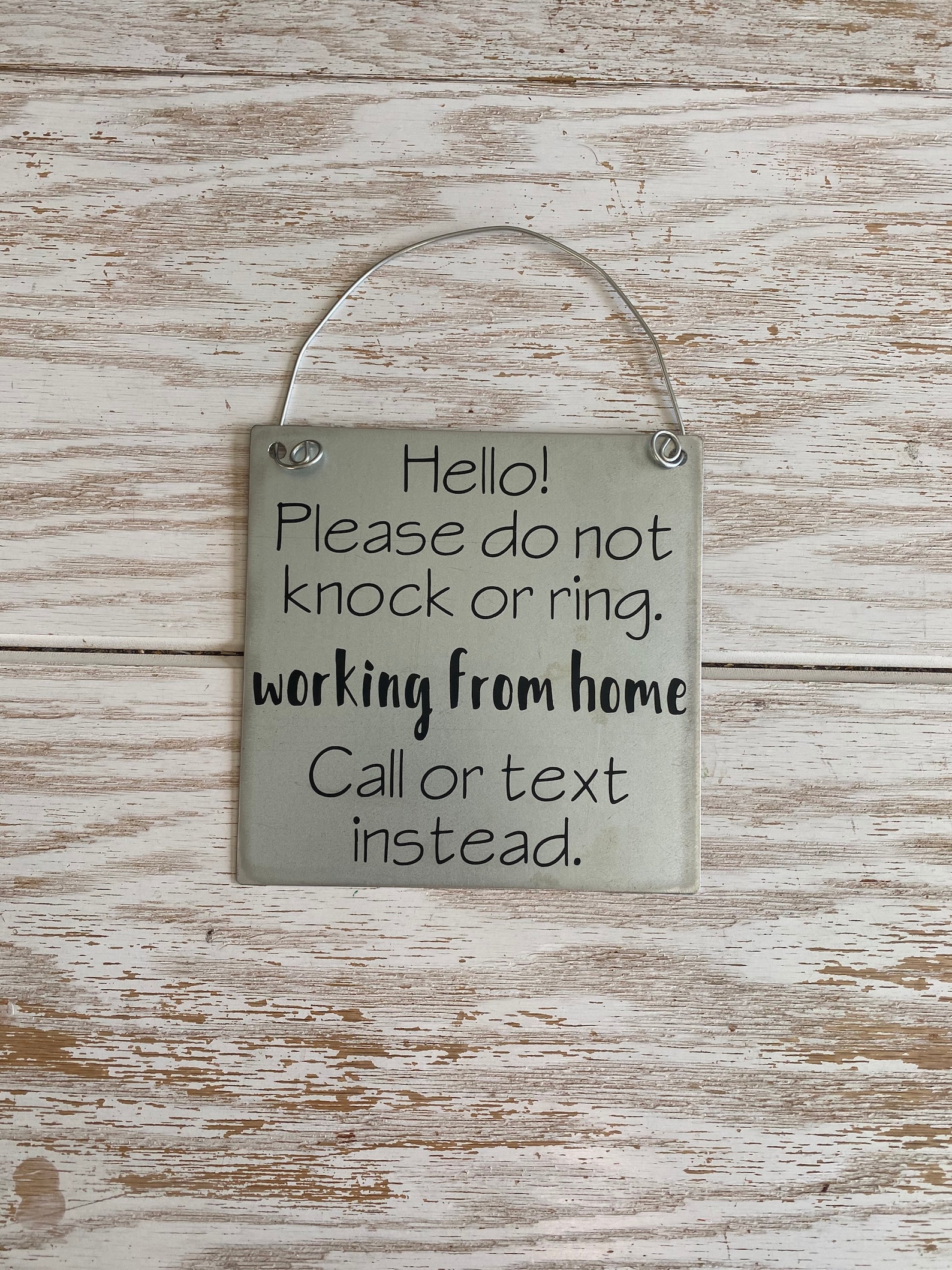 Working From Home Sign: Galvanized Metal, Do Not Disturb - Etsy