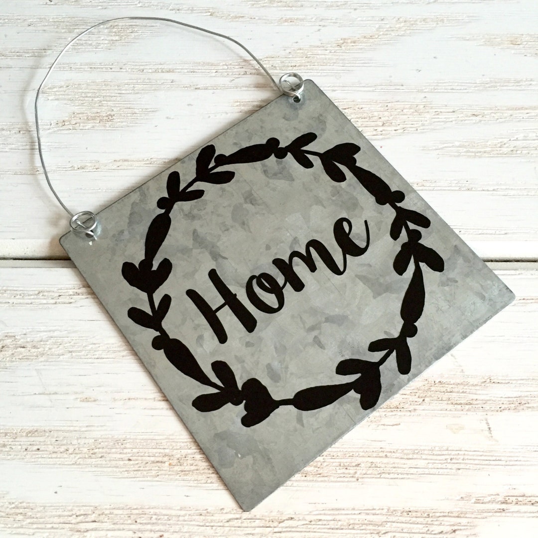 Home Sweet Home Sign on Galvanized Metal - Door Sign - Welcome Sign - Etsy