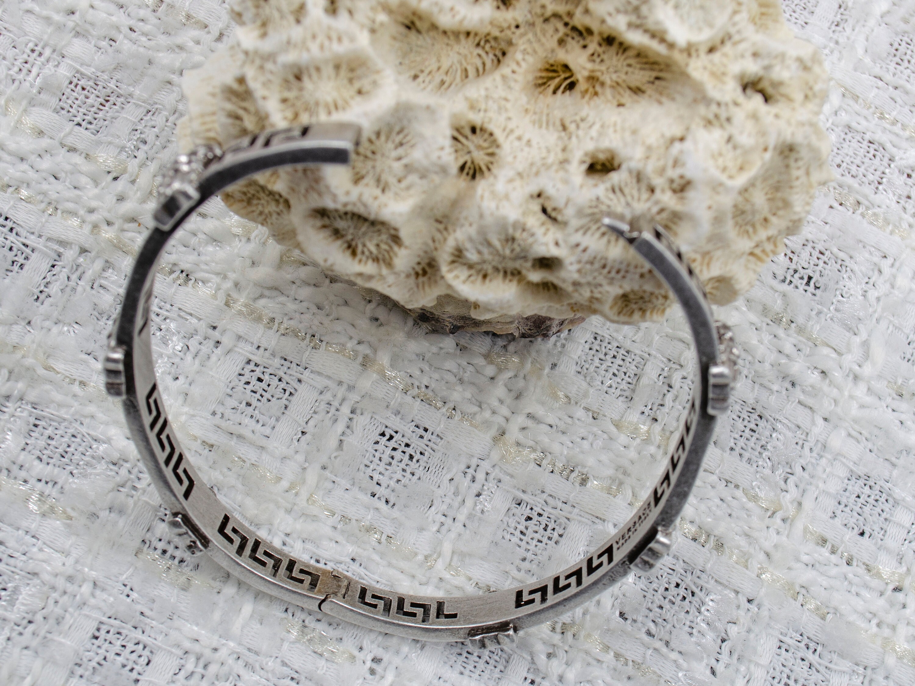 Vintage Versace Silver Metal Bangle Bracelet With Medusa Logo - Etsy