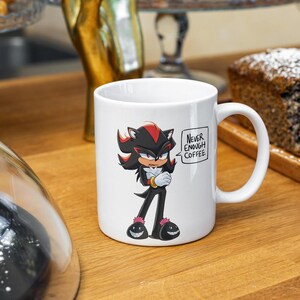 Shadow "never Enough Coffee" Sonic the Hedgehog 11oz Mug - Etsy