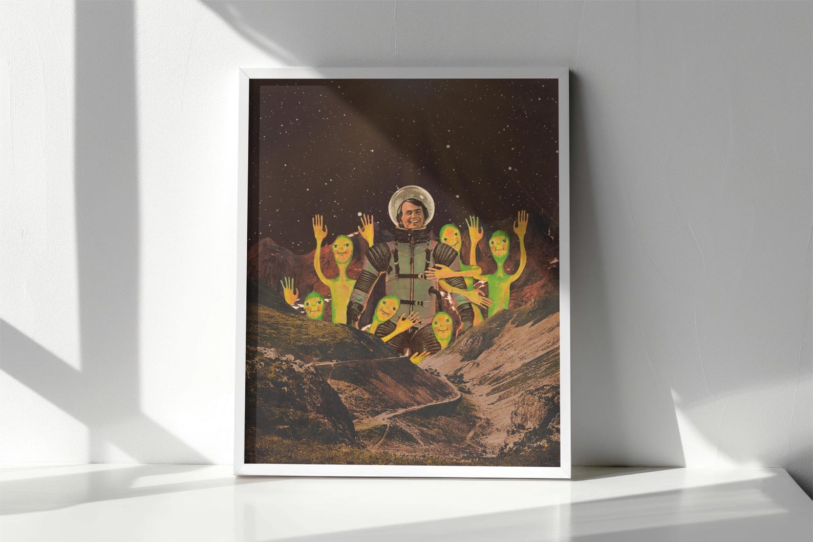 Space Friends – Retro Sci-fi Collage Art Print, High-resolution Digital ...