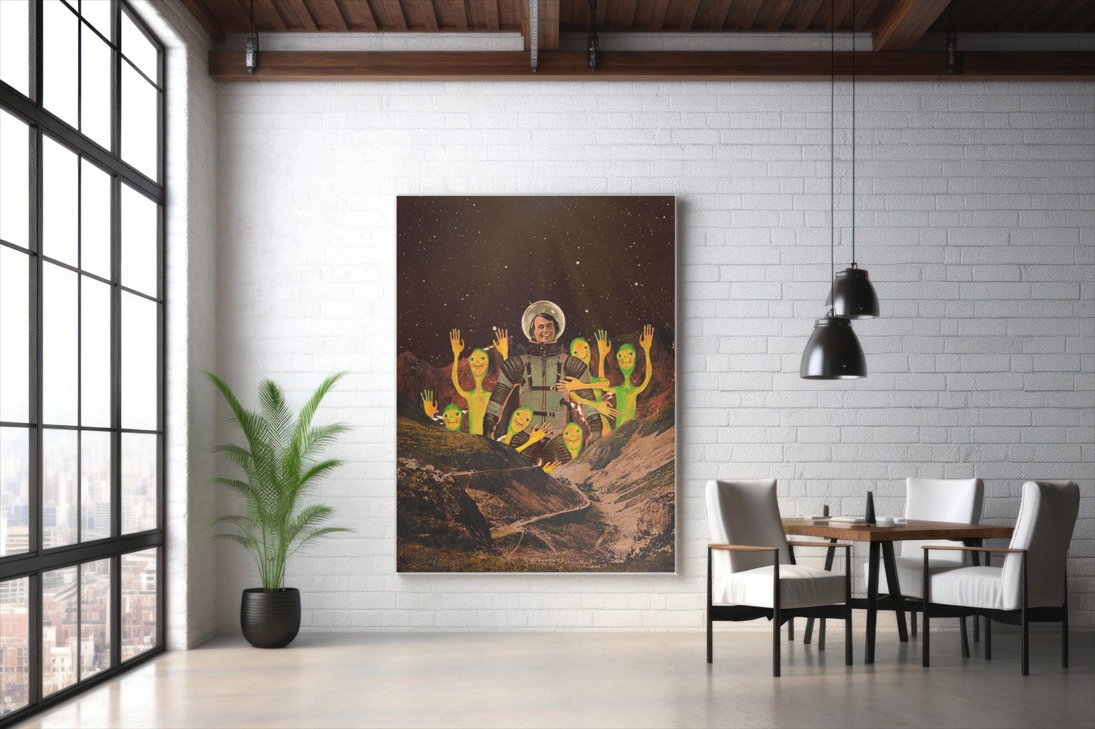 Space Friends – Retro Sci-fi Collage Art Print, High-resolution Digital ...