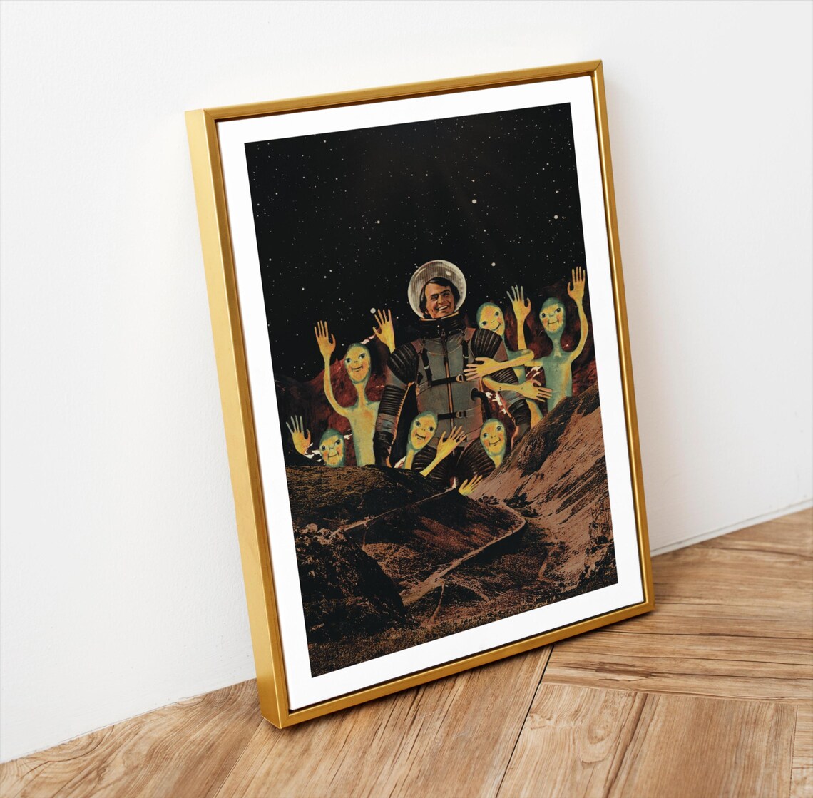 Space Friends – Retro Sci-fi Collage Art Print, High-resolution Digital ...