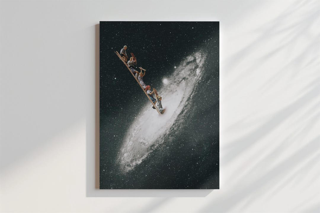 Galactic Playground Surreal Space Art Print Whimsical Galaxy Wall Decor ...
