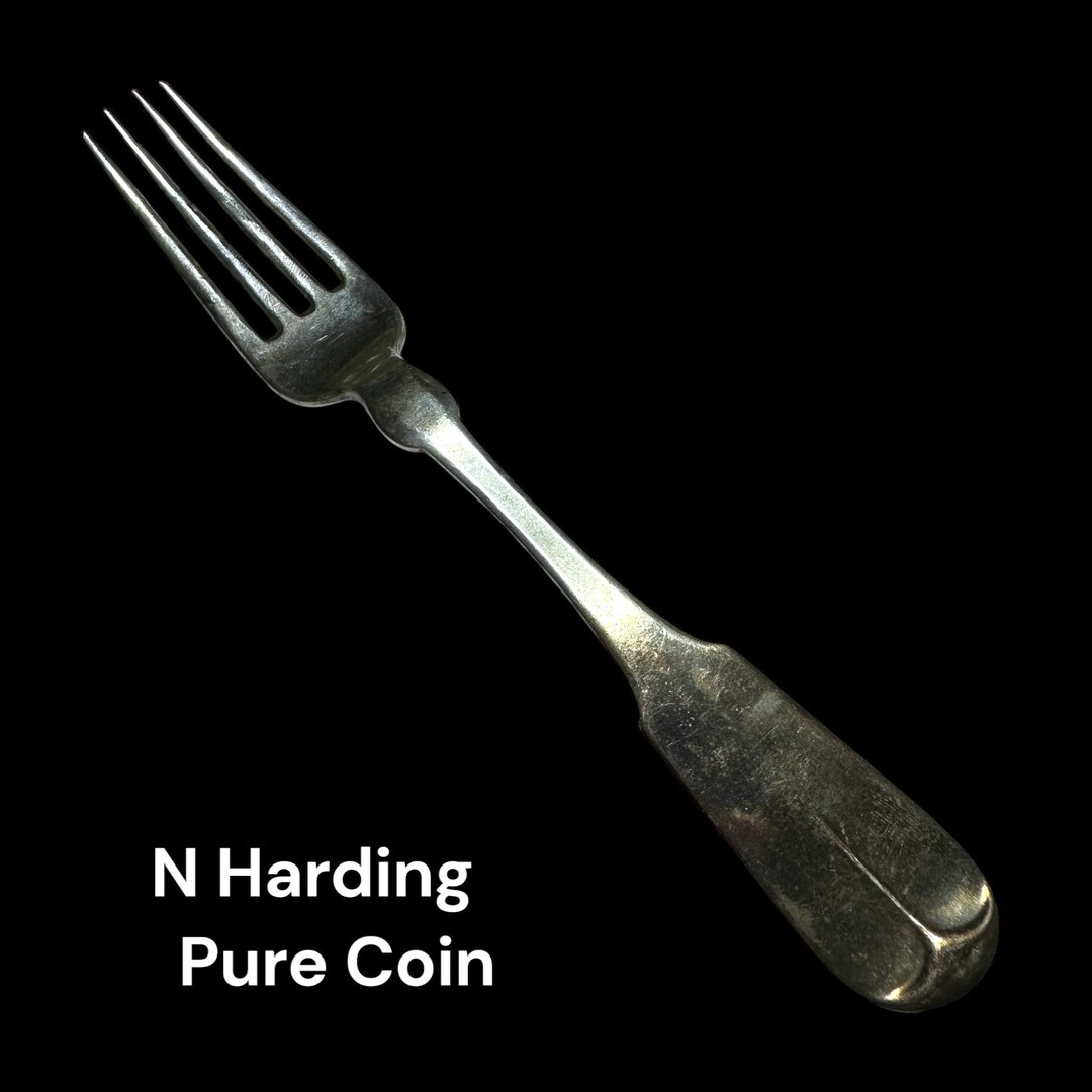 C. 1840 Antique Coin Silver Flatware by Newell Harding Co Large 7 3/4 ...