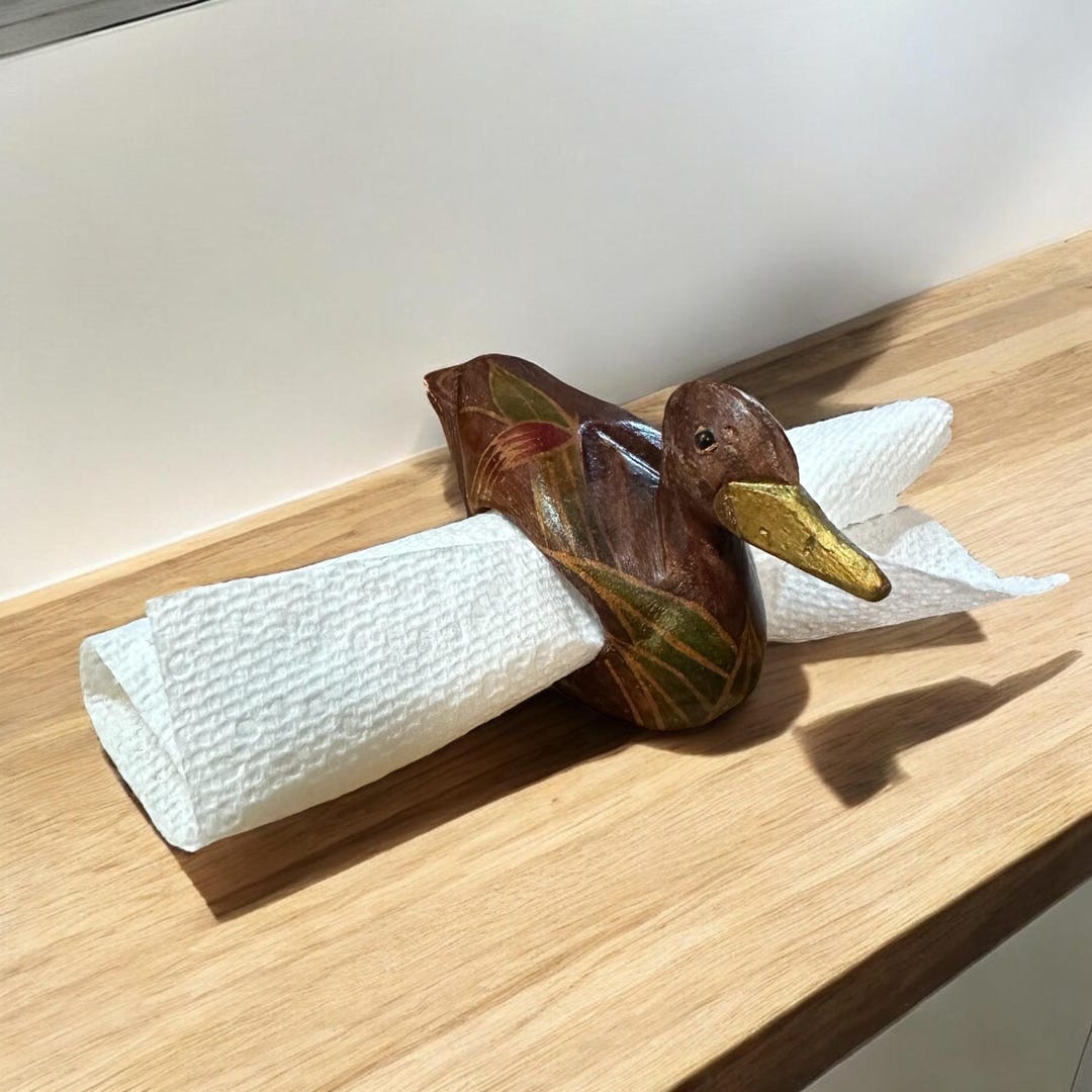 Six Wood Hand Painted Duck Napkin Rings (made in Philippines) - Etsy
