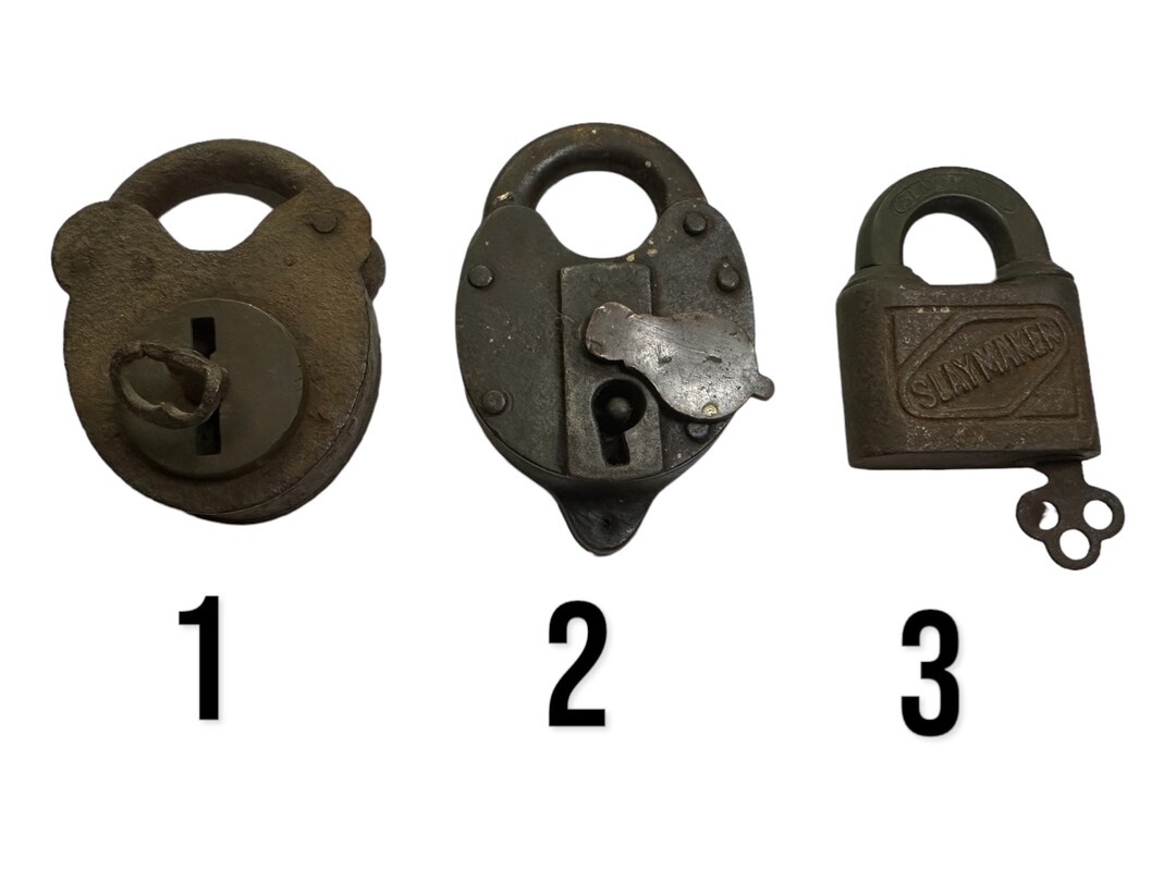 Antique Heavy Old Iron Padlocks Rustic Decor Railroad Train Lock ...
