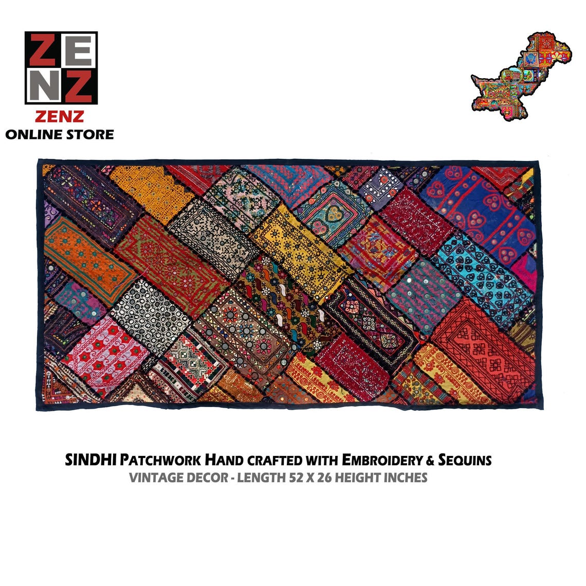 Pakistani Vintage Sindhi Heritage Handmade Patch Crafted With ...